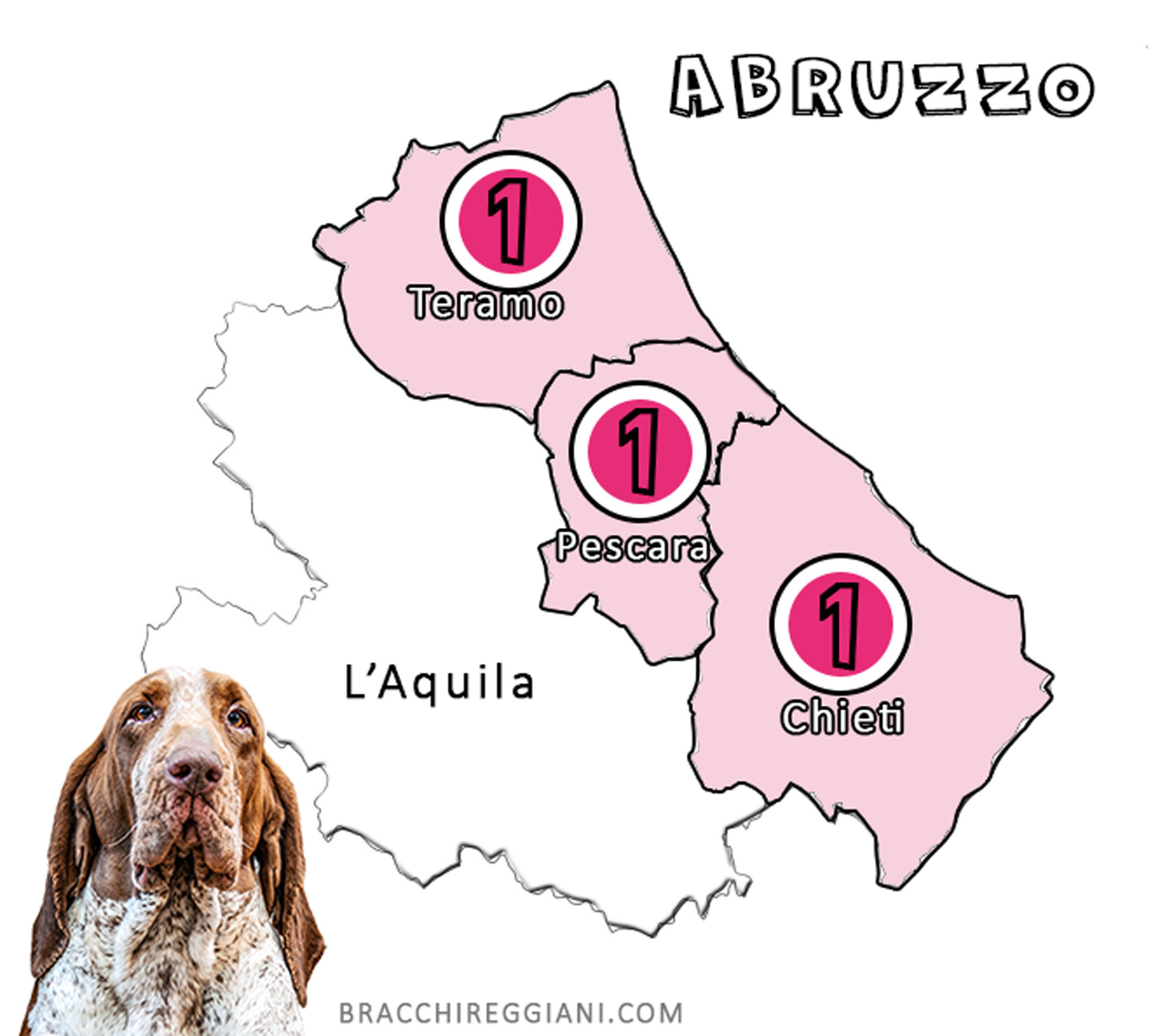 La geografia del Bracco Italiano 2023 – BRACCHI REGGIANI